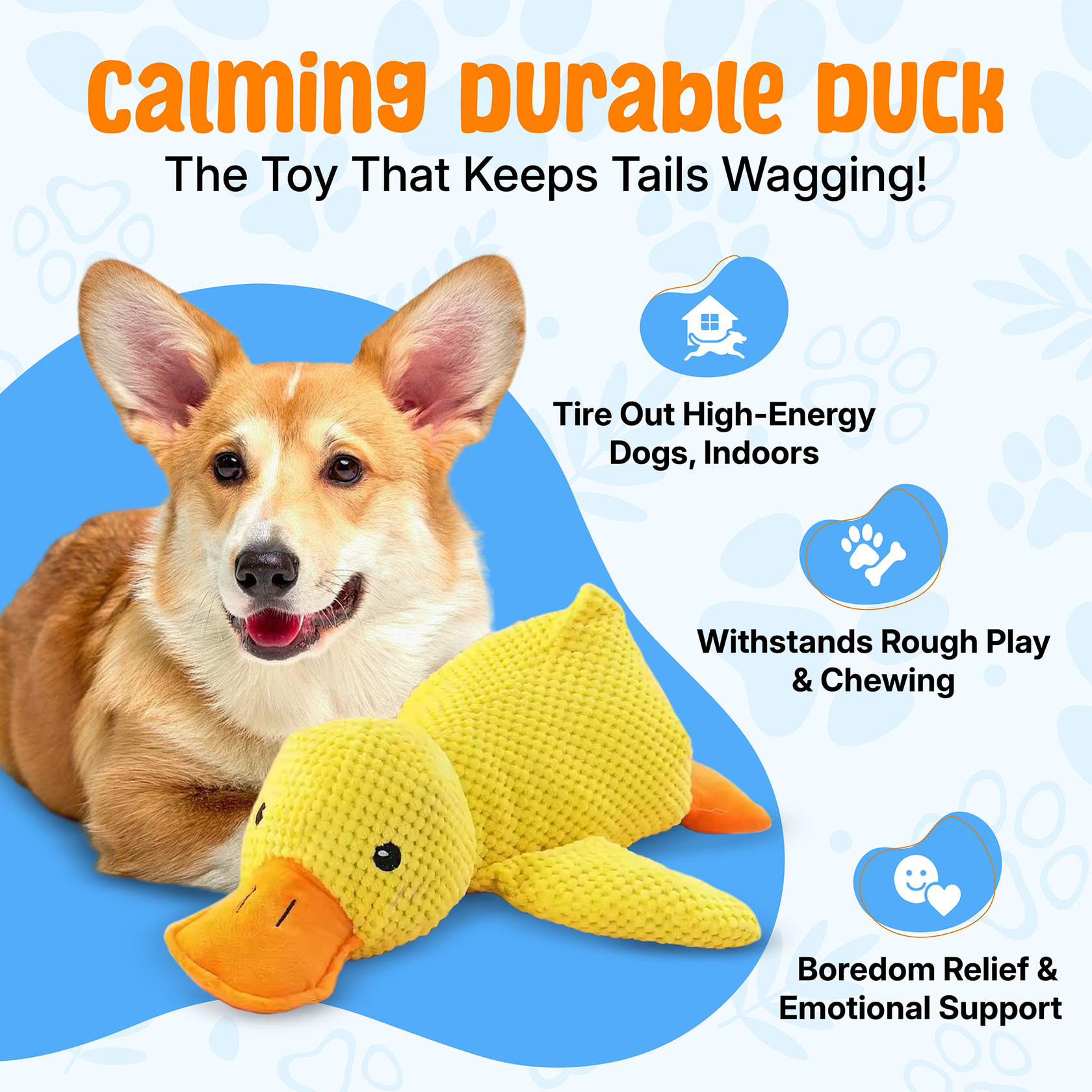 Durable Duck Chew Toy for High Energy Dogs